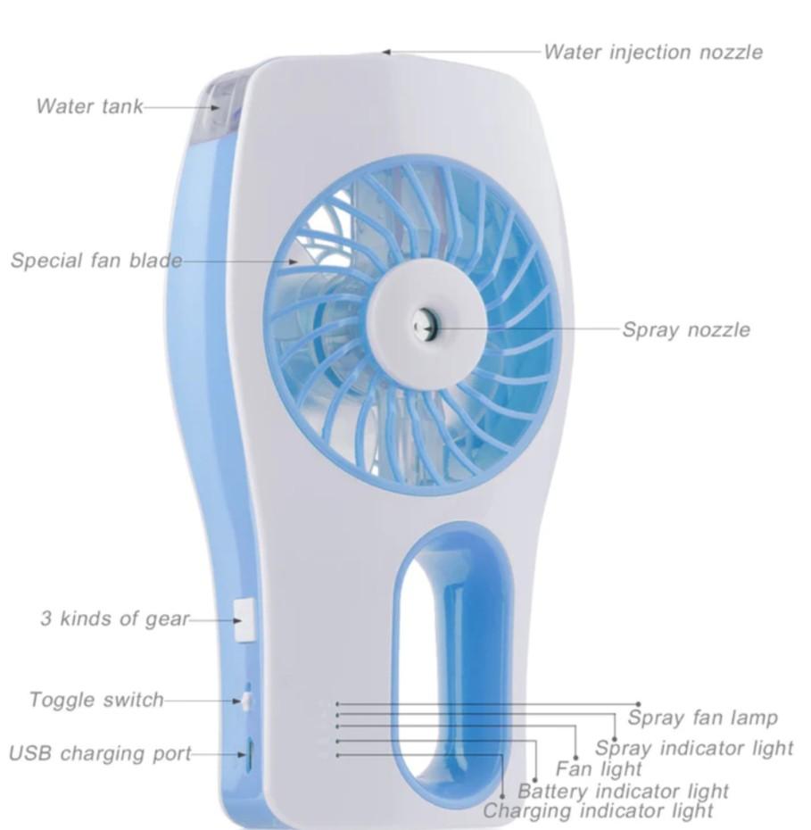 D Fantix Rechargeable Handheld Misting Fan Furniture And Home Living