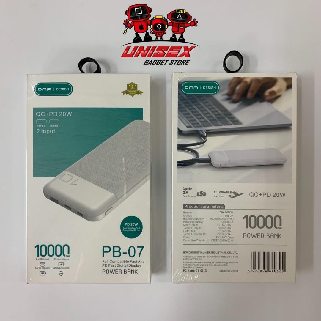 DNA design PB-07 PowerBank 10000mah PD 20W + QC3.0 Two Way Fast ...