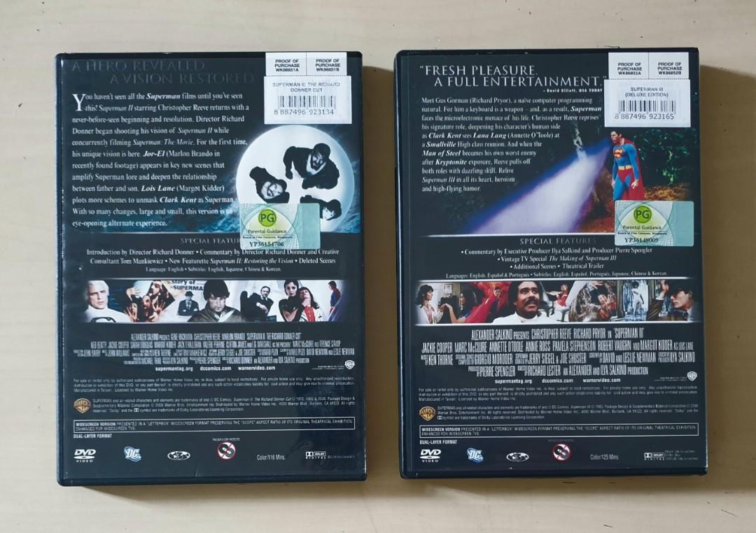 DVD, The Amazing Story Of Superman, Superman Return,Superman II,III,IV ...