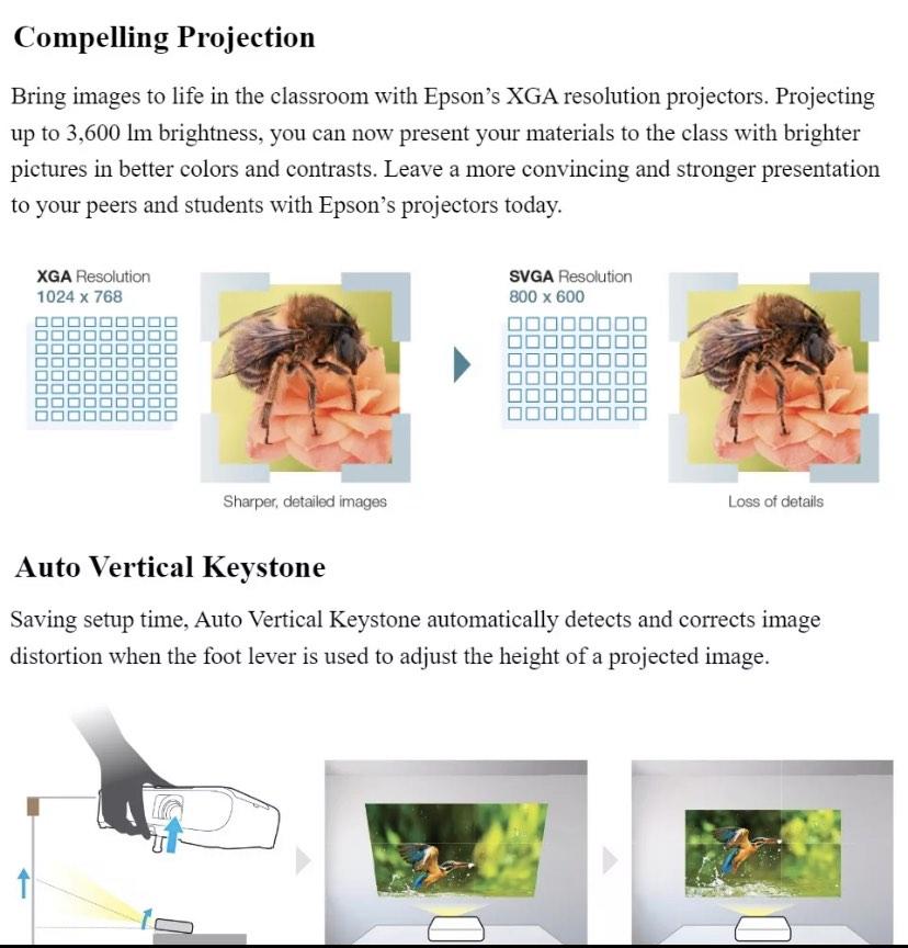 Epson EB-X06 XGA 3LCD Projector - Enhance the Classroom Experience with ...