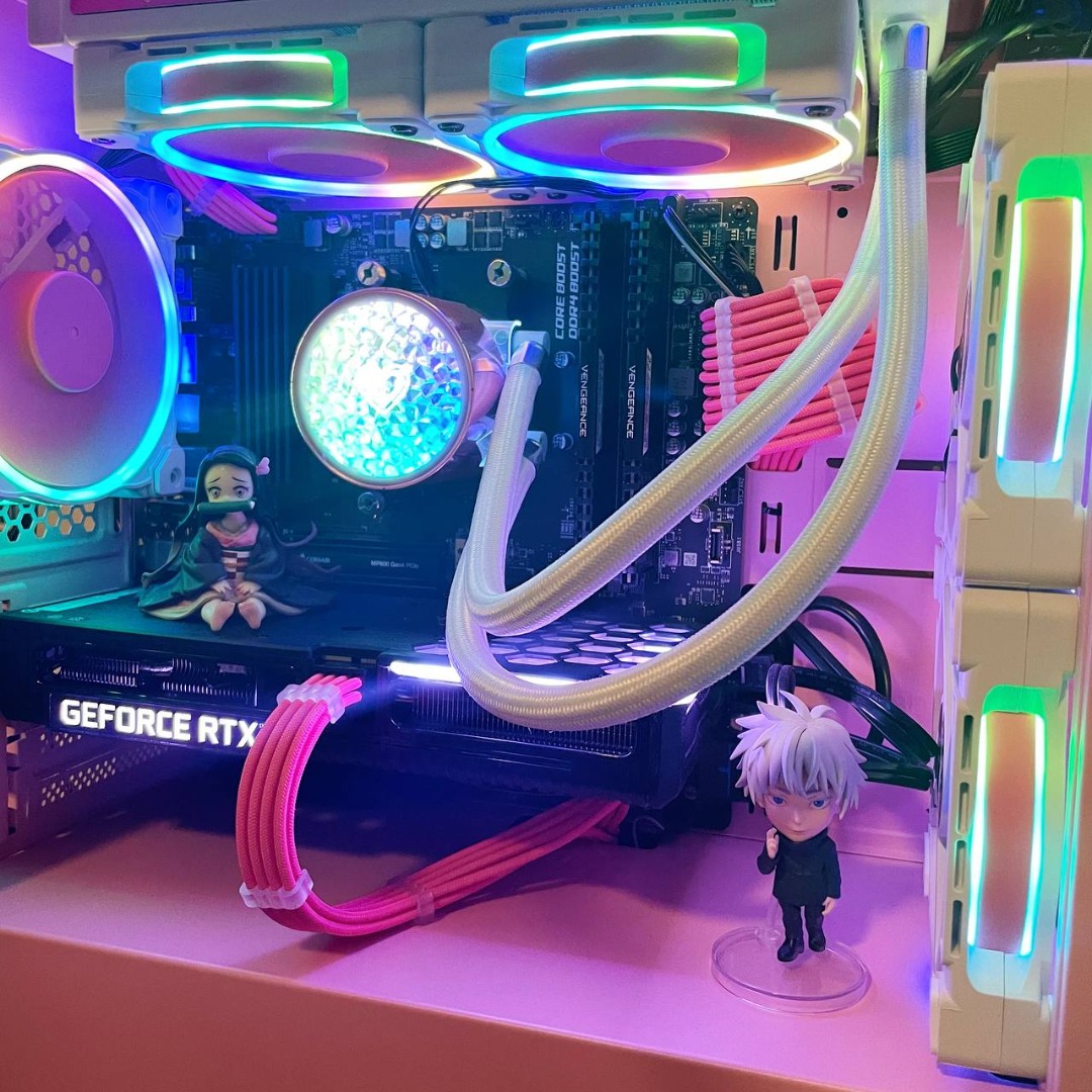 [FREE DELIVERY] GAMER GIRL CUSTOM PINK PC RTX 3060TI RYZEN 5 5600 MSI ...