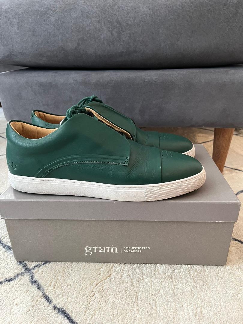 GREEN LEATHER SHOES- GRAM, 女裝, 鞋, 波鞋 - Carousell