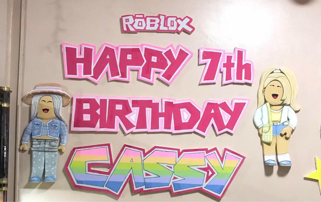 Happy birthday Roblox Girl Banner/ Backdrop Set, Babies & Kids, Babies ...