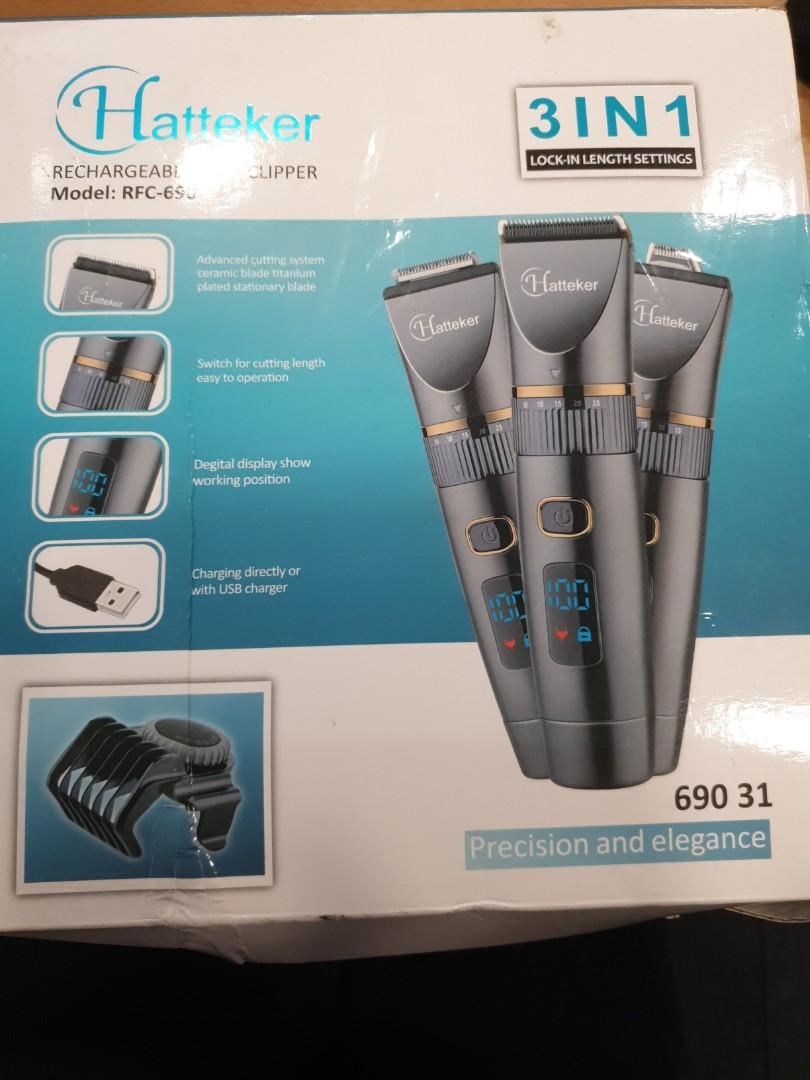 Hatteker Rechargeable Hair clipper 3 in 1 lock in length settings ...