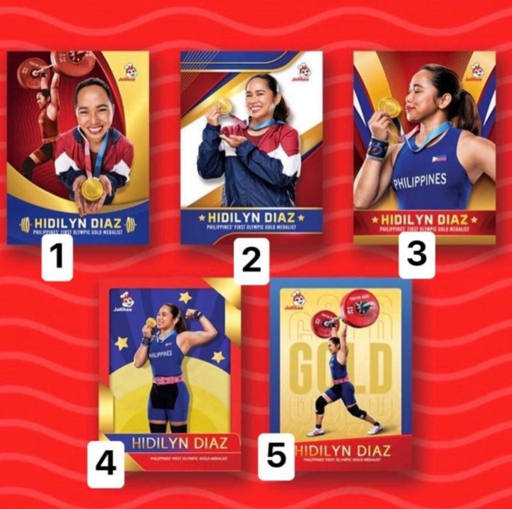 Hidilyn Diaz Limited Ed. Jollibee Cards set collectibles, Hobbies ...