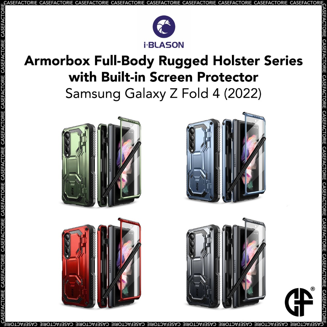 i-Blason Armorbox Full-Body Rugged Holster Case for Samsung Galaxy Z Fold 4 (2022) with Built-in ...