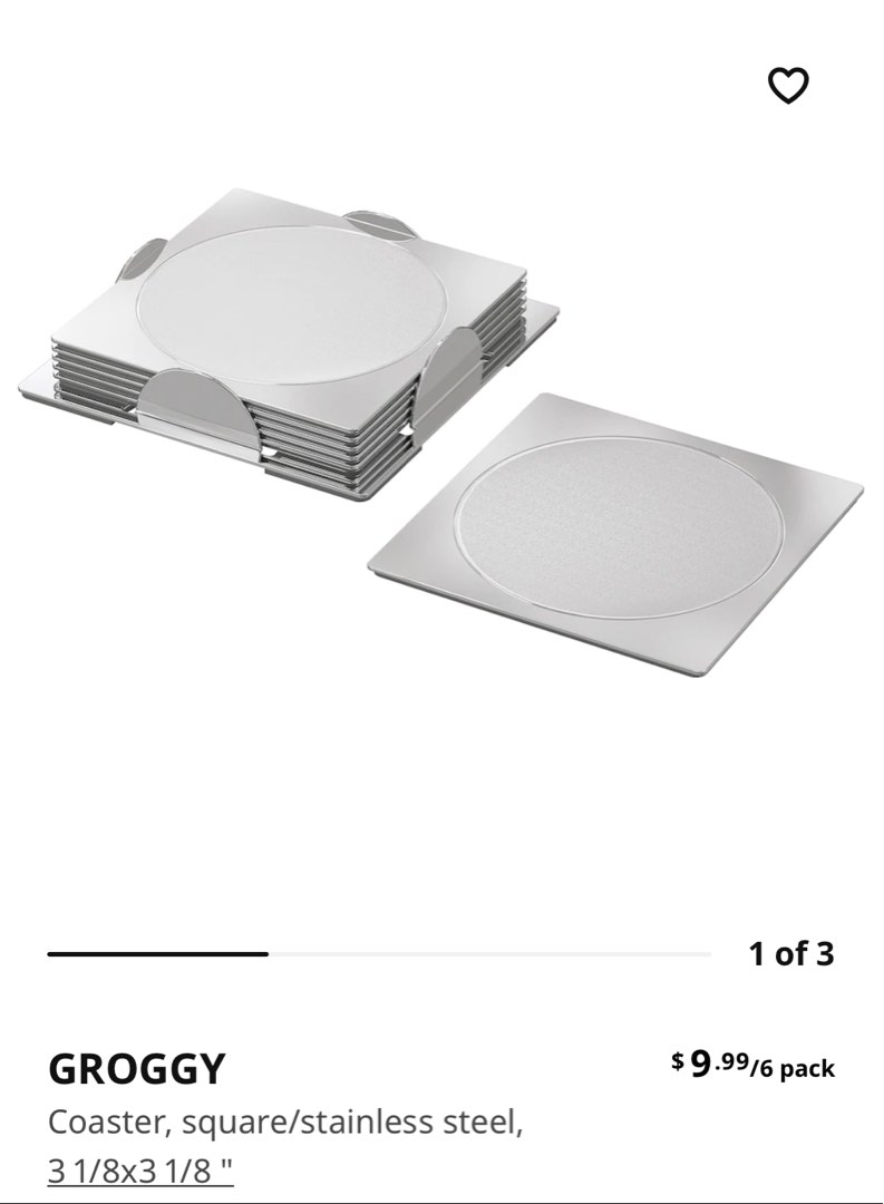 Ikea stainless steel Coasters, Furniture & Home Living, Kitchenware ...