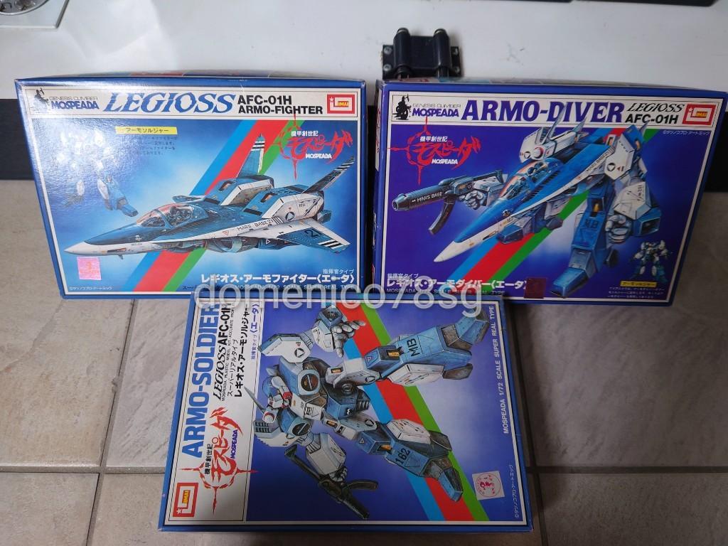 Imai 1/72 Mospeada legioss, armo-diver, armo-soldier robotech model kit ...