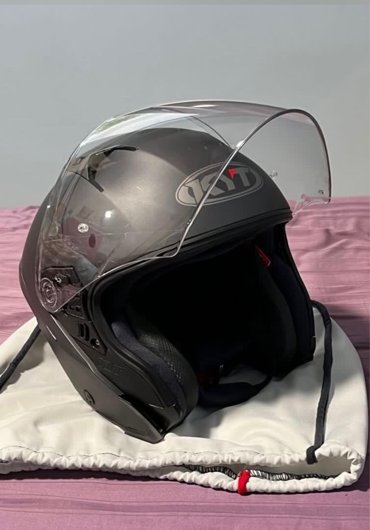 KYT NFJ Matte Black, Motorcycles, Motorcycle Accessories on Carousell