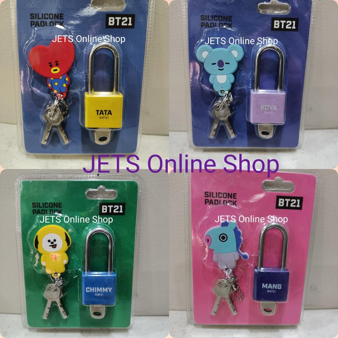 LINE FRIENDS OFFICIAL BT21 Original Silicone Padlock with Keys ...