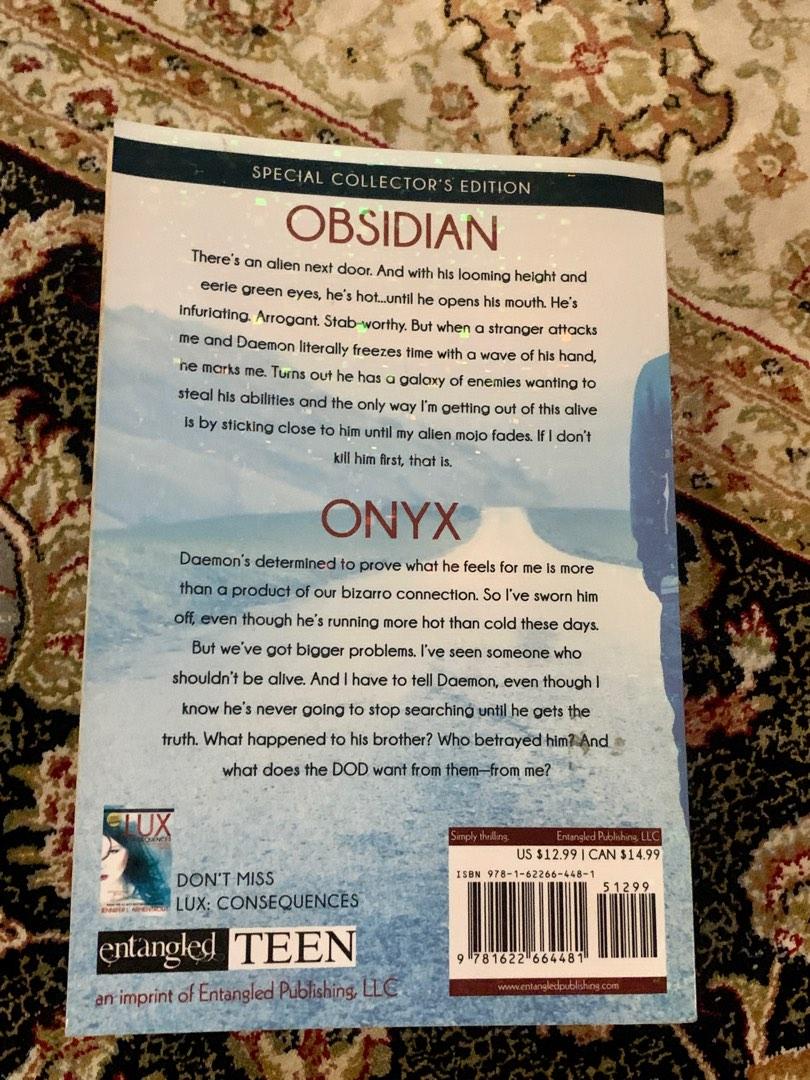 LUX OBSIDIAN ONYX BOOK, Hobbies & Toys, Books & Magazines, Fiction & Non-Fiction on Carousell