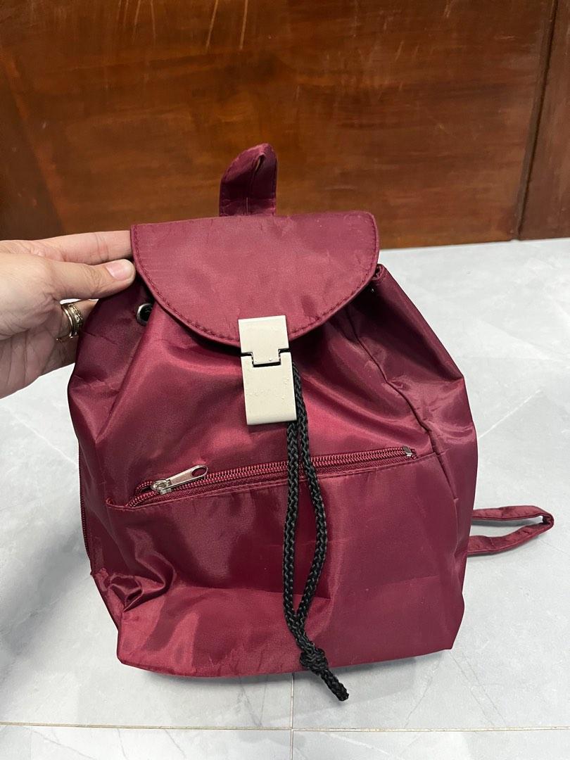 MAROON SMALL BACKPACK, Women's Fashion, Bags & Wallets, Backpacks on ...