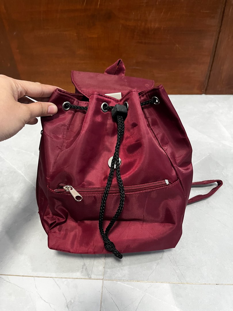 MAROON SMALL BACKPACK, Women's Fashion, Bags & Wallets, Backpacks on ...