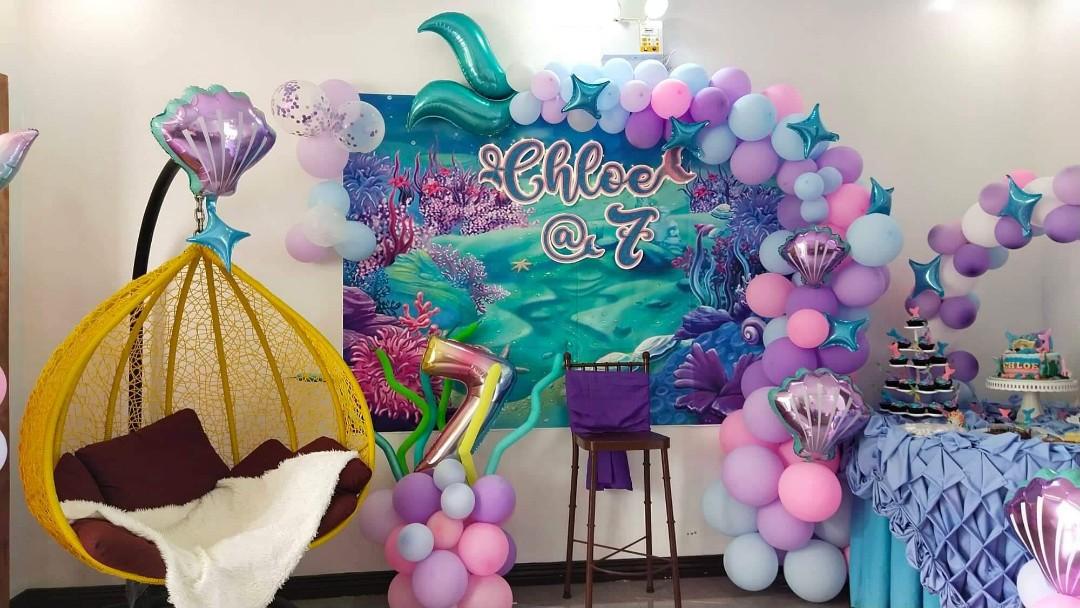 Mermaid Theme/Under the Sea Theme Backdrop only, Hobbies & Toys ...