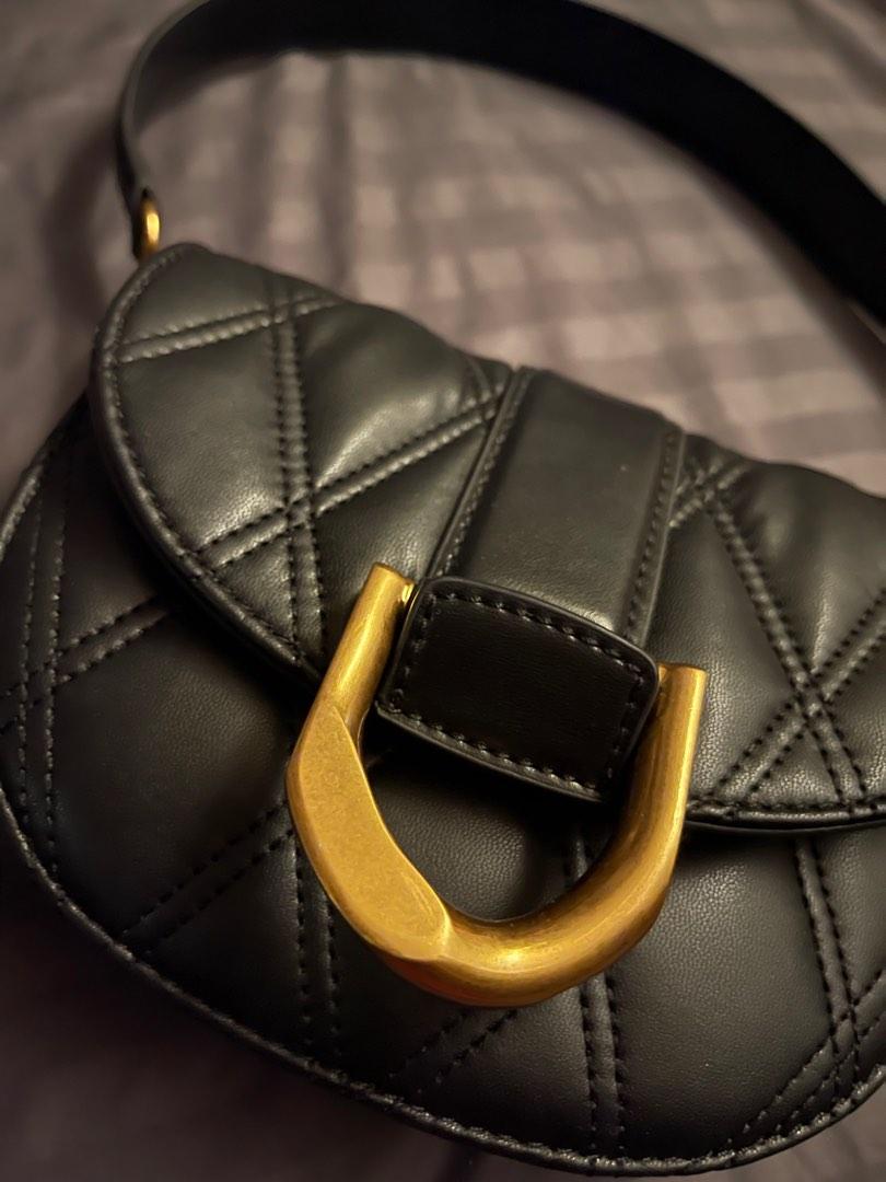Mini Gabine Quilted Saddle Bag Black - Charles and Keith, Women's ...
