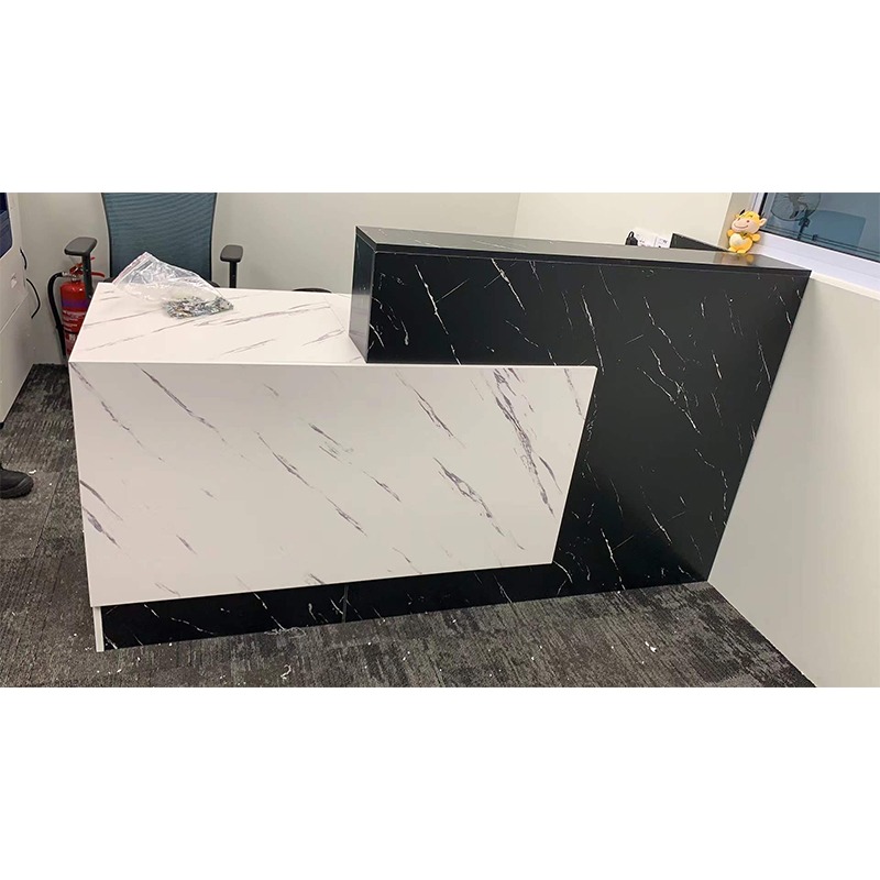 Minimalism Style Cashier Counter Reception Desk Wooden Table Gardner ...