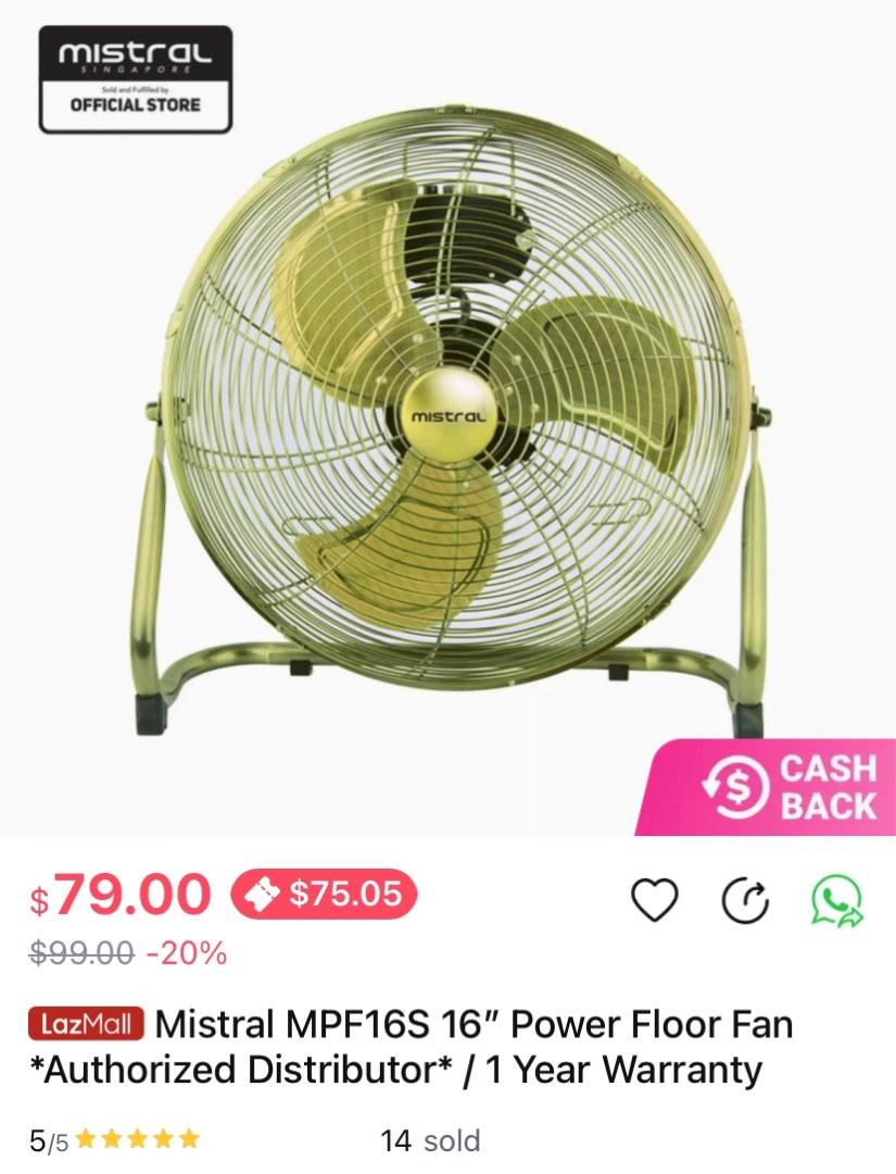 Mistral floor fan !, TV & Home Appliances, Air Conditioners & Heating ...