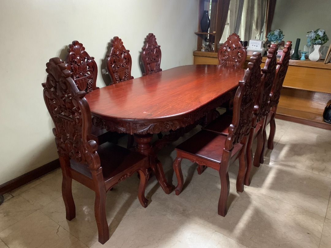 Narra DINING TABLE SET 8 SEATER, Furniture & Home Living, Furniture ...