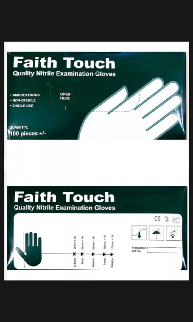 Nitrile Gloves - Faith Touch, Beauty & Personal Care, Sanitary Hygiene ...