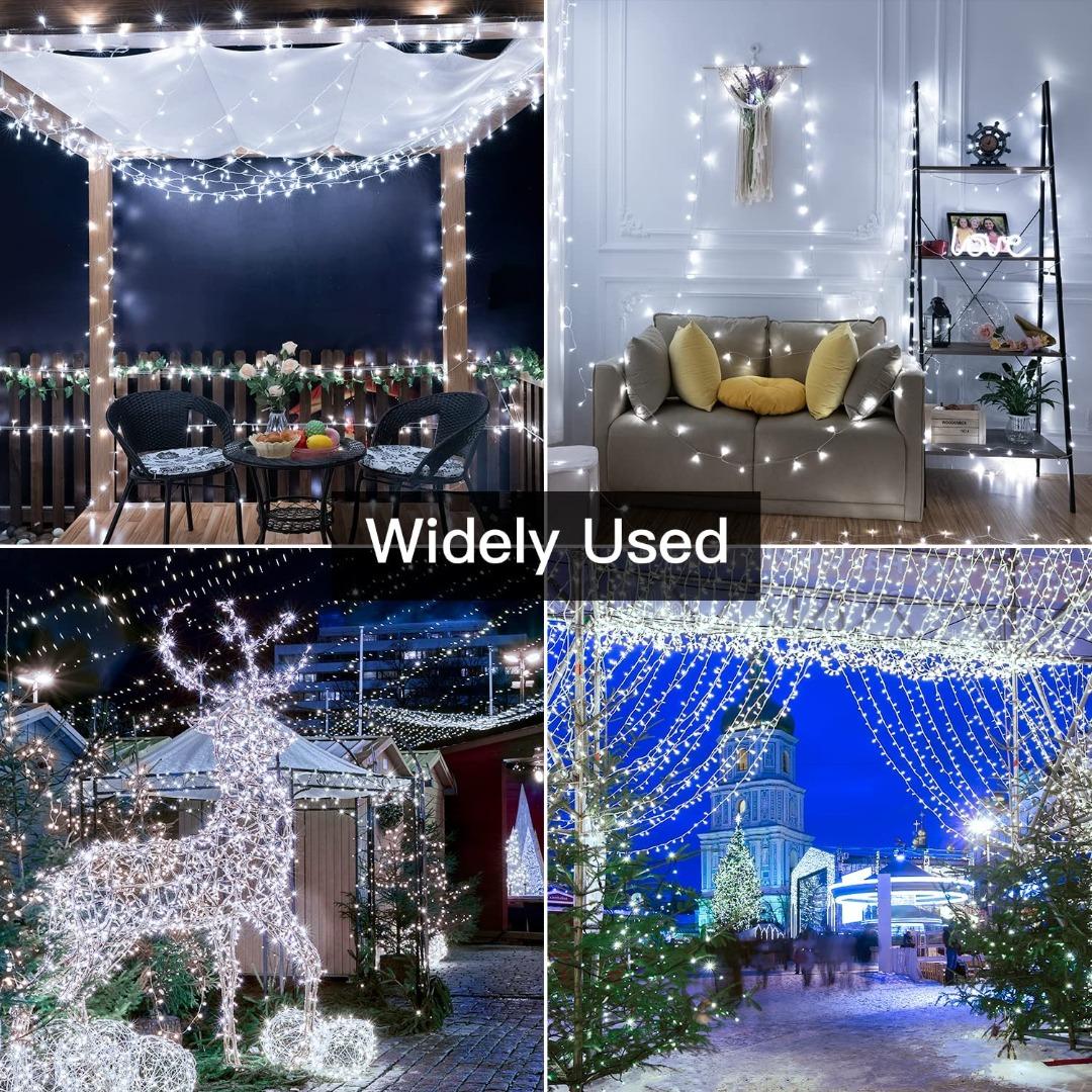 Ollny Fairy Lights, Outdoor String Lights Plug in Warm White 20m 200 ...