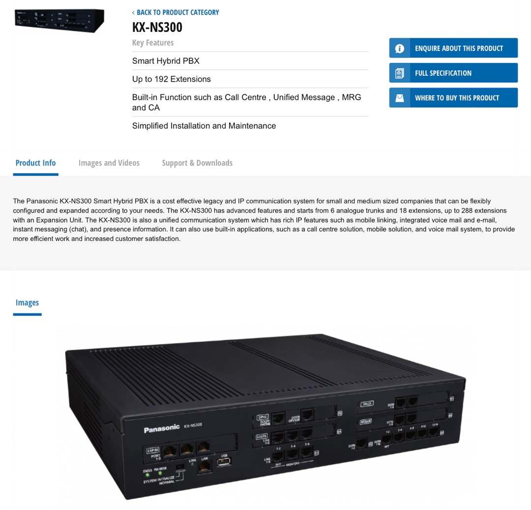 Panasonic Smart Hybrid PBX IP System, Computers & Tech, Office ...