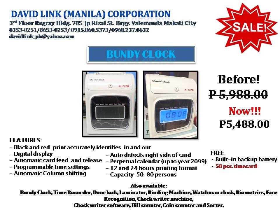 paper shredder / time stamp / bundy clock / biometrics fingerprint scanner / binding machine ...