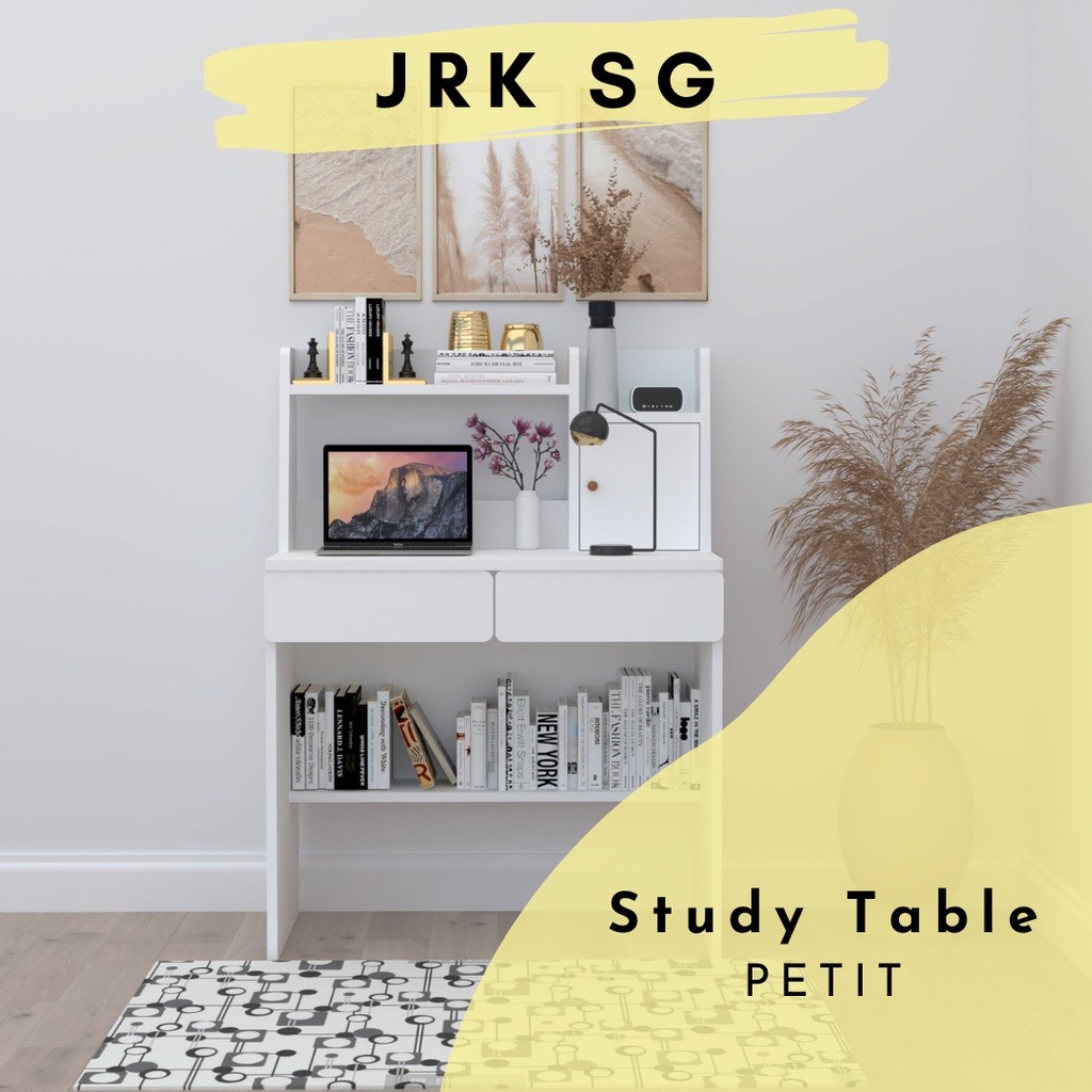 Petit basic minimalist Study Desk with shelf and drawer Furniture / BTO / HOME/ REVAMP ...