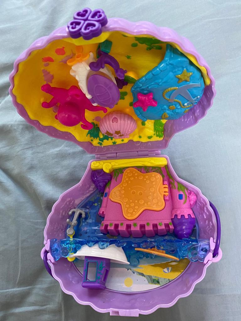 Polly Pocket Tiny Power Seashell Purse Compact, 興趣及遊戲, 收藏品及紀念品, 古董收藏 ...