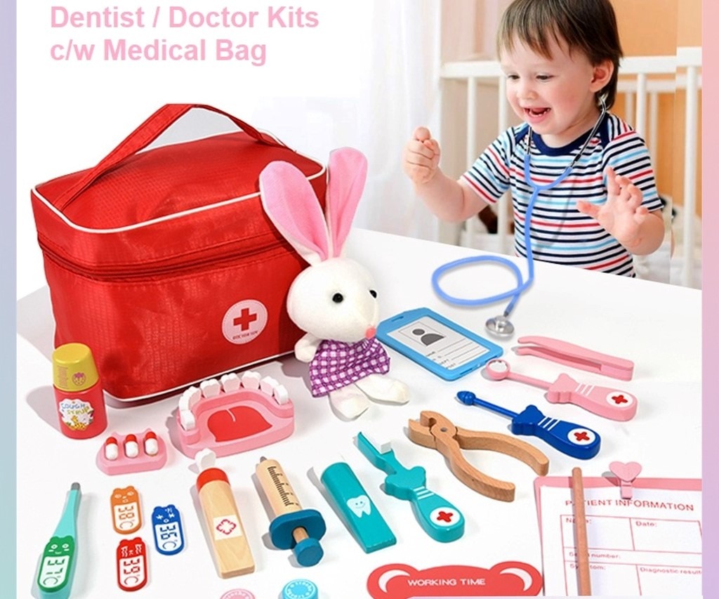 Pretend Play Doctor Set | Dentist Wooden Toys | Kids Pretend Play ...