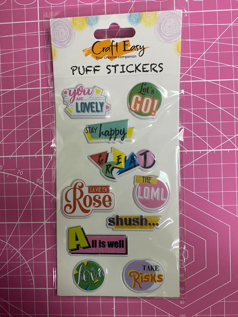 Puff Stickers, Hobbies & Toys, Stationary & Craft, Craft Supplies ...