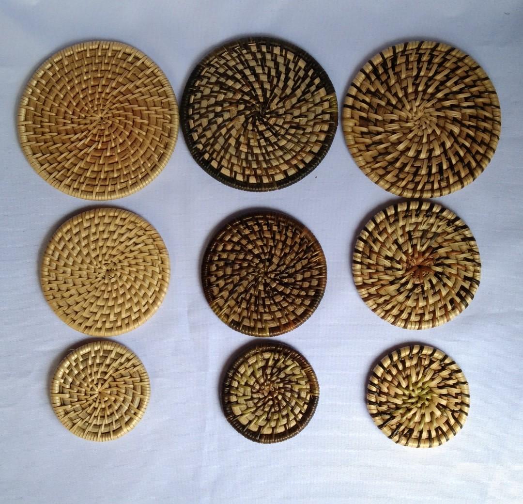 Rattan Round Coaster in Natural Finish, Furniture & Home Living ...