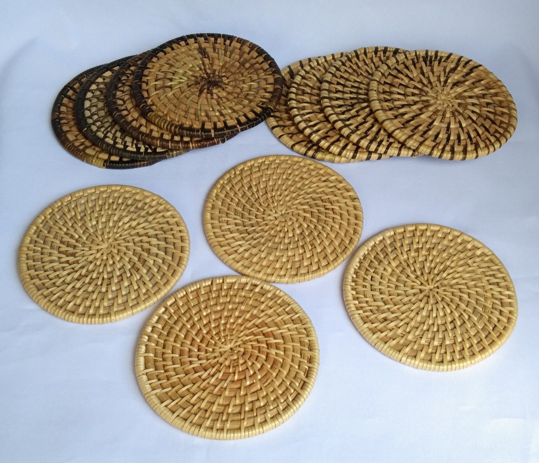 Rattan Round Coaster in Natural Finish, Furniture & Home Living ...