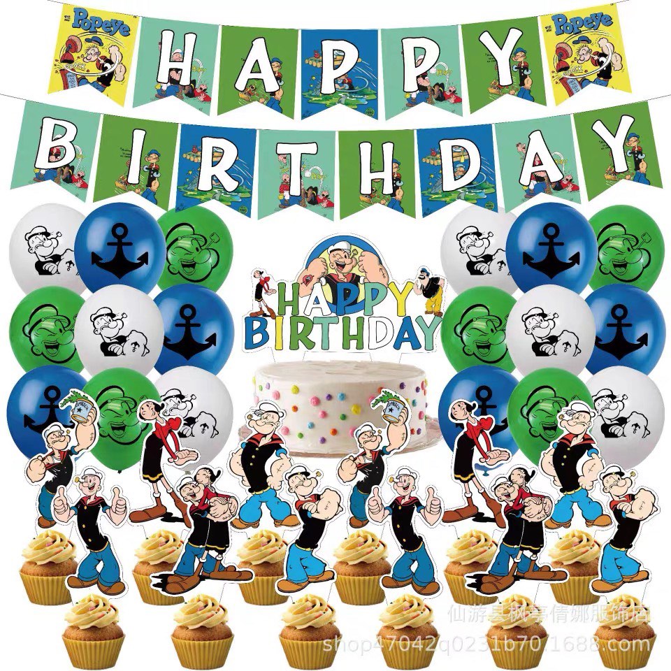 [Ready Stock] NEW Arrival ~ Popeye the Sailor Theme Happy Birthday ...