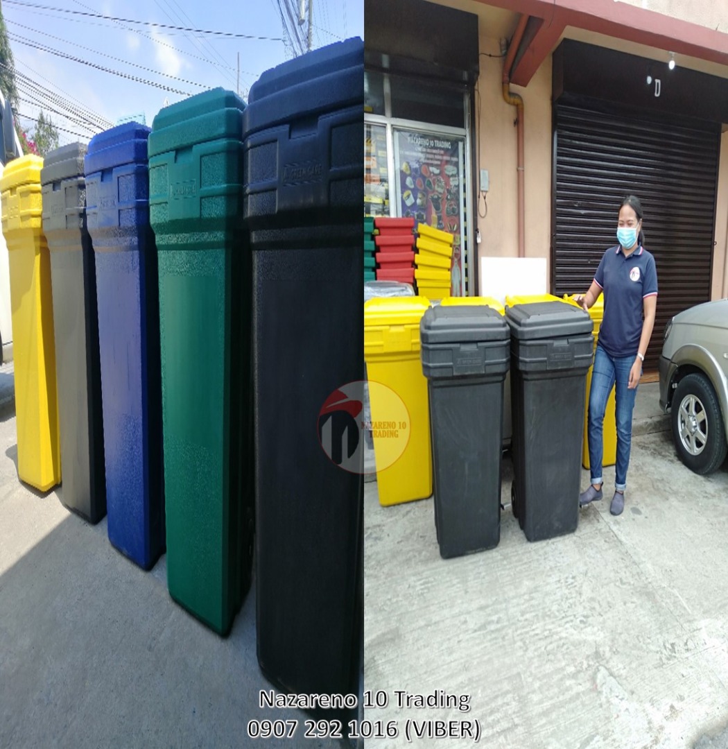 Roller king trash bin w/wheels 250L 290, Furniture & Home Living ...