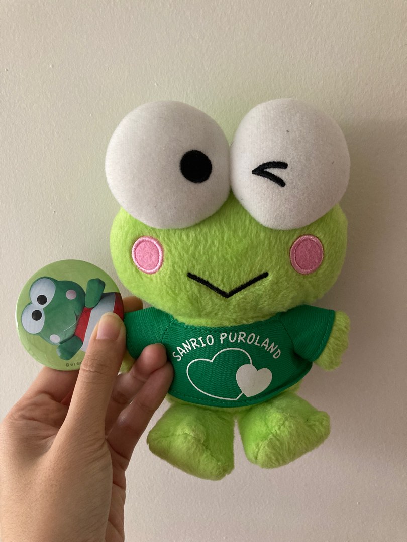 Sanrio Puroland Kerokeroppi Plush and Badge Bundle, Hobbies & Toys ...