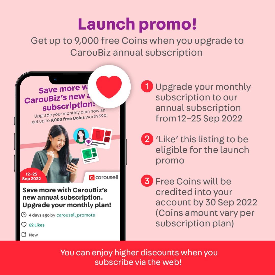 New CarouBiz Annual Subcription on Carousell