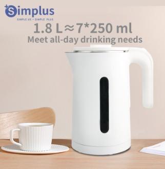 Simplus Electric Kettle 1.8L 304 Stainless Steel 1500w Automatic Power ...