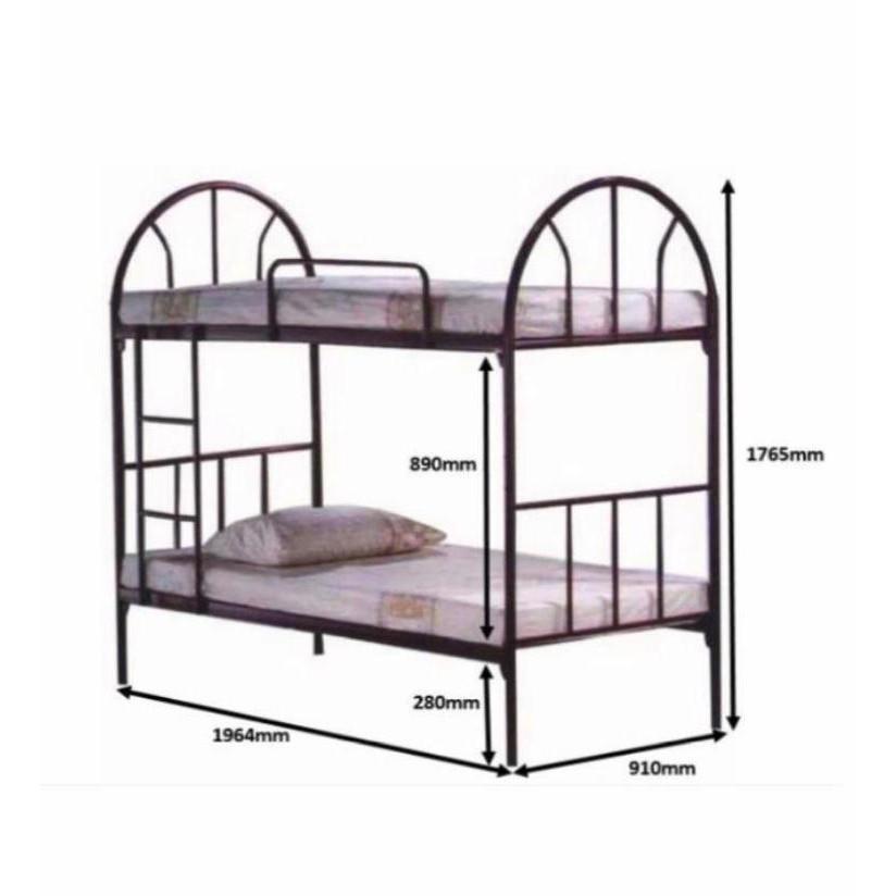 Single size Double Deck Metal Bed Frame. Bunk. For Siblings/ Dormitory ...
