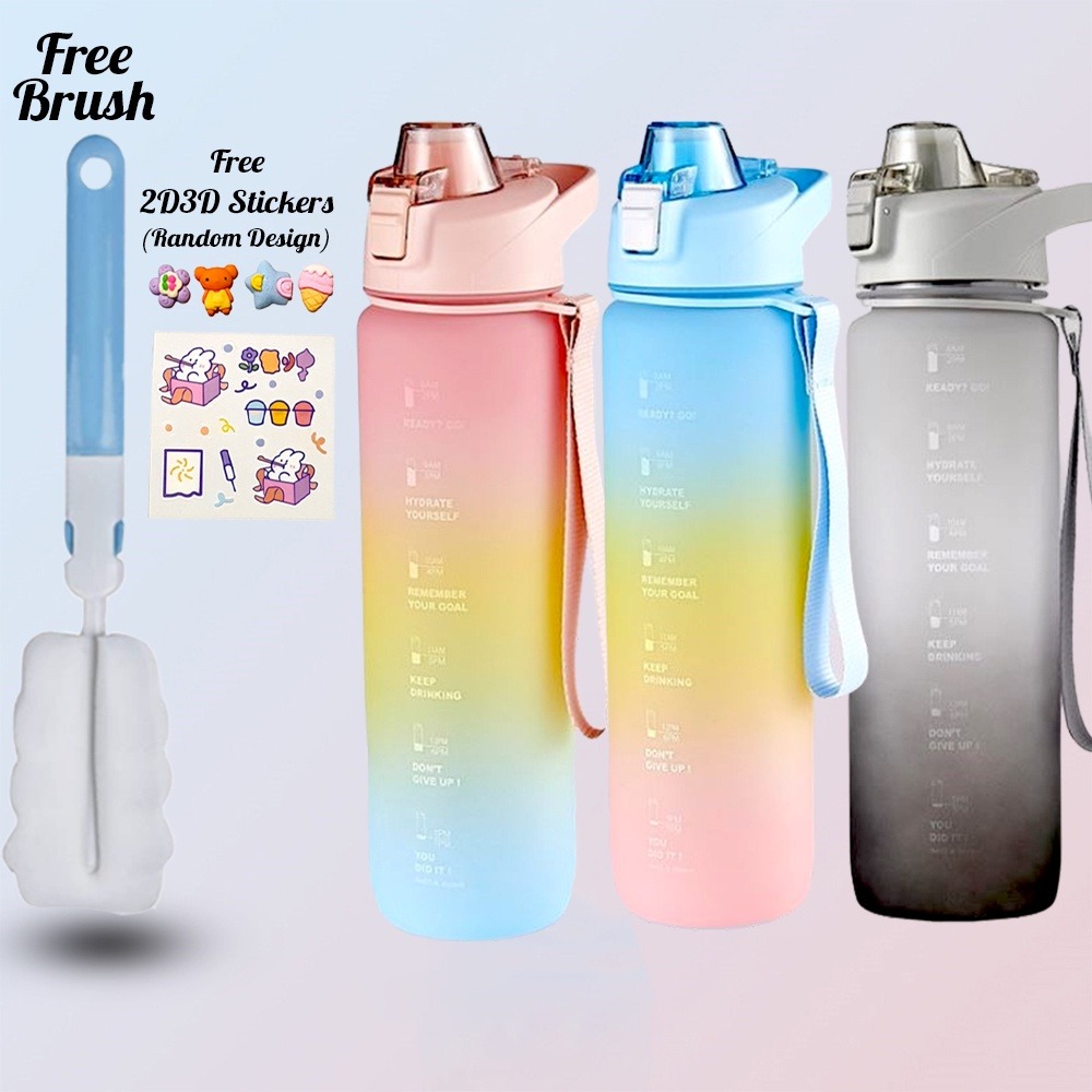 Sip Moment 1 Liter (34oz) Motivational Water Bottle with Time Marking ...