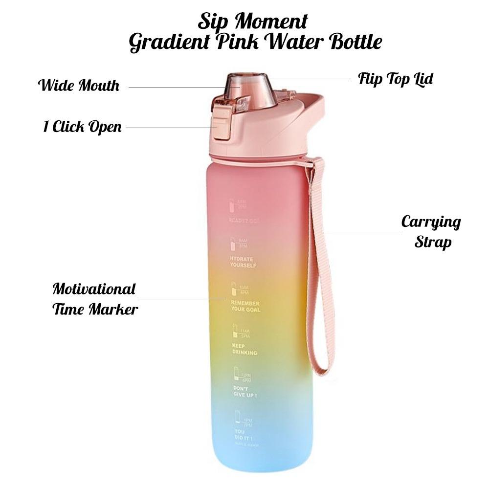 Sip Moment 1 Liter (34oz) Motivational Water Bottle with Time Marking ...