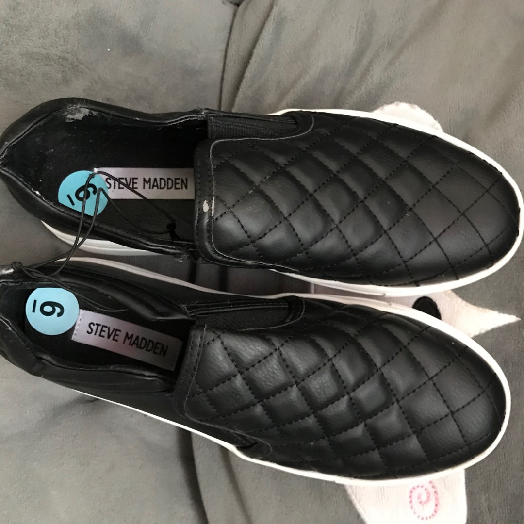 Steve Madden Black Shoes, Women's Fashion, Footwear, Sneakers on Carousell