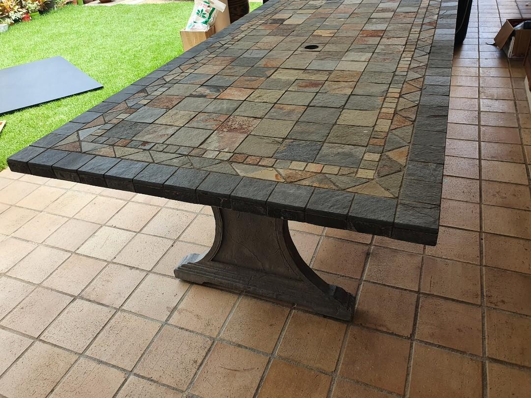 Outdoor Stone table, Furniture & Home Living, Outdoor Furniture on ...