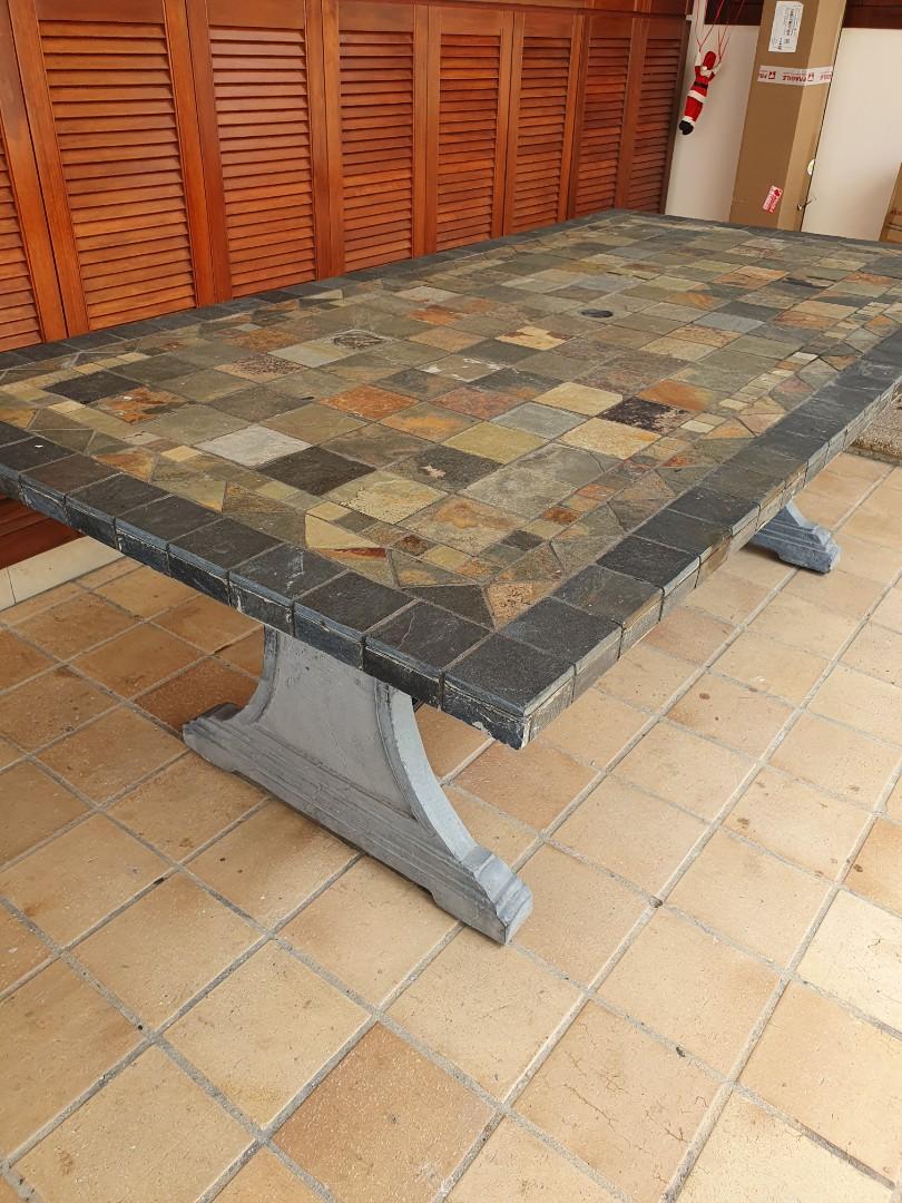 Outdoor Stone table, Furniture & Home Living, Outdoor Furniture on ...