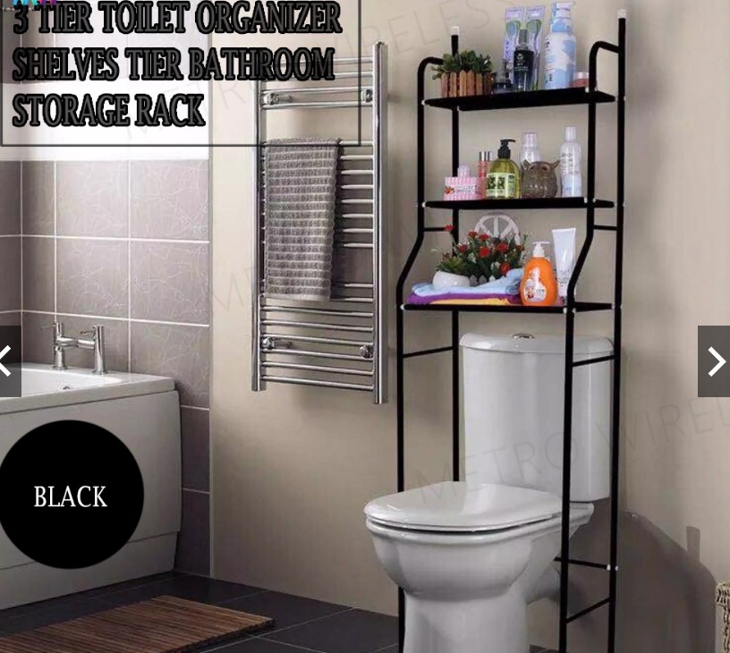 Storage 3 Tier Rack Organizer Bathroom Accessories Holder Toilet Home ...