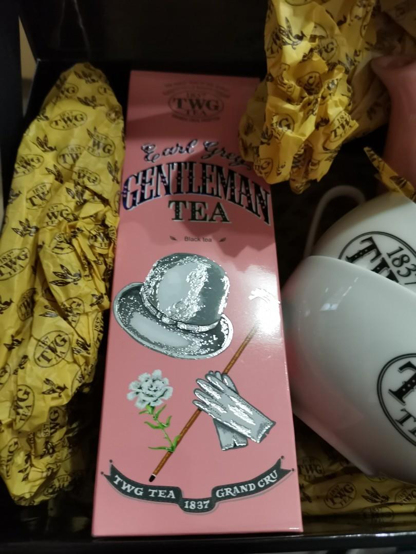 TWG GIFT box set, earl grey gentlemen tea, cups, saucers, teapot, Food ...