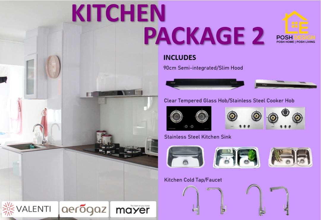 Valenti Aerogaz Mayer Kitchen Package Two Hood Hob Tap Sink Cooker ...