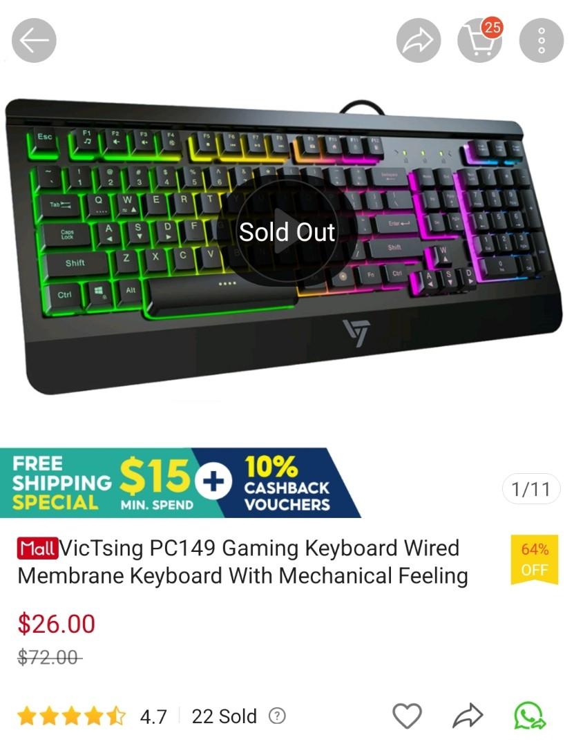 VICTSING Gaming Keyboard, Computers & Tech, Parts & Accessories ...
