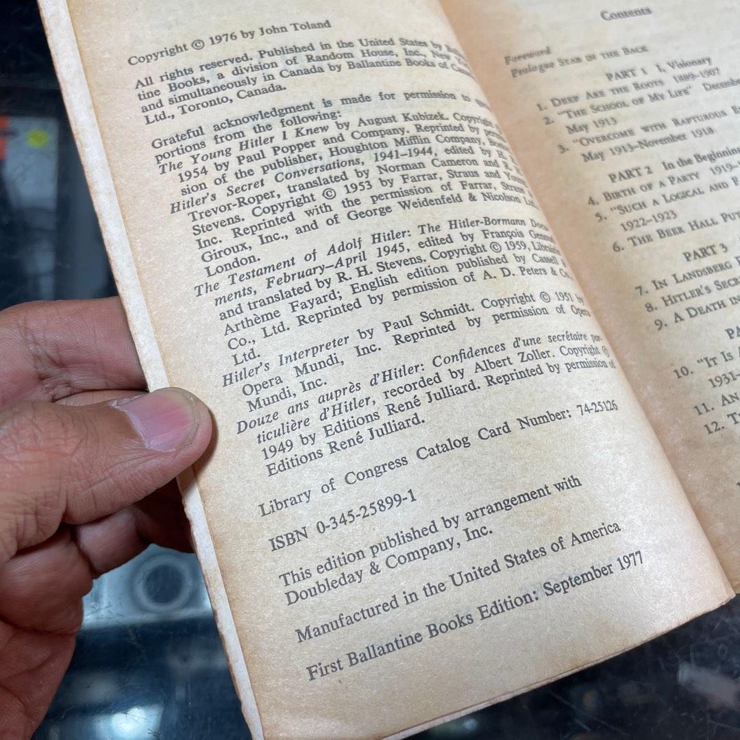 Vintage 1977 Adolf Hitler by John Toland Book Buku nazi ww2, Hobbies ...