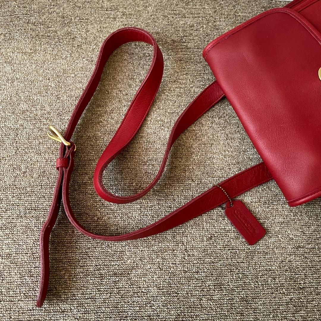 Vintage Coach Sidepack 9979, Coach Red Leather Crossbody Bag, Authentic ...
