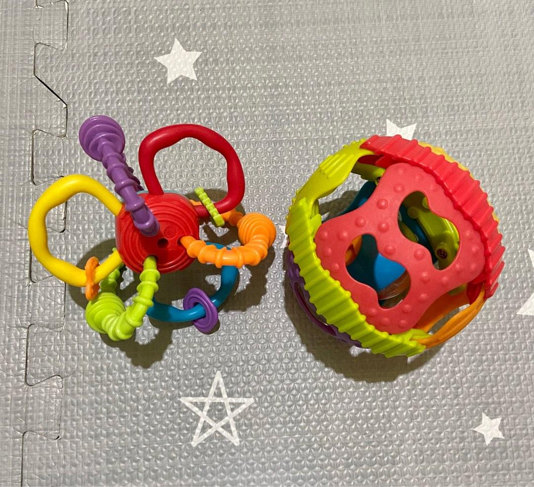 Winkel Rattle and Teether Toy & Shake Rattle and Roll Ball, Babies ...